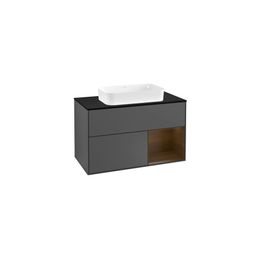 Villeroy & Boch V&B Waschtischunterschrank Wandbeleuchtung Finion 100, Pl b m, Reg re wal ven, Anthrac. m ; Villeroy & Boch (G252GNGK)