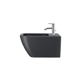 Duravit Wand-Bidet Happy D.2 35,5x54cm, m HL, &Uuml;L, HLB, anthrazit matt (2258151300)