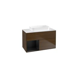 Villeroy & Boch V&B Waschtischunterschrank Wandbeleuchtung Finion 100x60,3 cm, Reg li bla m Lac, wal ven ; Villeroy & Boch (G651PDGN)