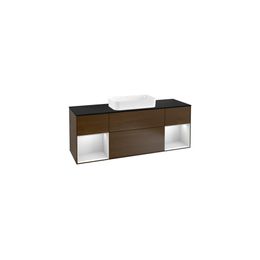 Villeroy & Boch V&B Waschtischunterschrank Abdeckplatte bla m Finion 160x60cm, Reg wh. m Lac, Walnut veneer ; Villeroy & Boch (F332MTGN)