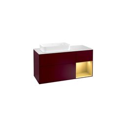Villeroy & Boch V&B Waschtischunterschrank Wandbeleuchtung Finion 120cm, Pl wh. m, Reg re gol m, Peo m ; Villeroy & Boch (G281HFHB)
