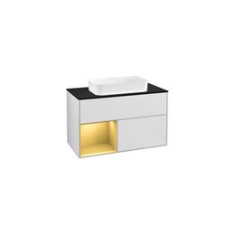 Villeroy & Boch V&B Waschtischunterschrank Wandbeleuchtung Finion 100, Pl bla m, Reg li gol m, wh. m Lac ; Villeroy & Boch (G242HFMT)