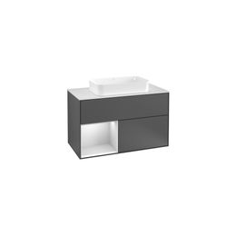 Villeroy & Boch V&B Waschtischunterschrank Wandbeleuchtung Finion 100, Pl w m, Rg li wh. m Lac, Anthrac. m ; Villeroy & Boch (G241MTGK)