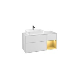 Villeroy & Boch V&B Waschtischunterschrank Finion 120cm, Pl wh. m, Reg re gol m, wh. m Lac ; Villeroy & Boch (F401HFMT)