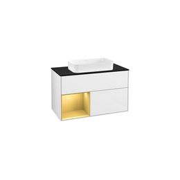 Villeroy & Boch V&B Waschtischunterschrank Wandbeleuchtung Finion 100, Pl bla m, Reg li gol m, glo wh. Lac ; Villeroy & Boch (G242HFGF)