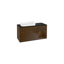 Villeroy & Boch V&B Waschtischunterschrank Wandbeleuchtung Finion 120x60 cm, Reg re wal ven, Walnut veneer ; Villeroy & Boch (G692GNGN)