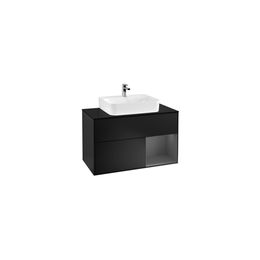 Villeroy & Boch V&B Waschtischunterschrank Wandbeleuchtung Finion 100, Pl b m, Rg re Anthrac. m, bla m Lac ; Villeroy & Boch (G122GKPD)