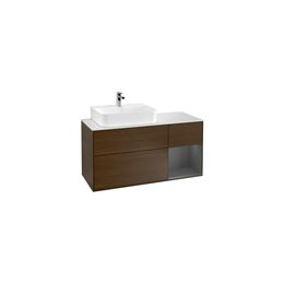 Villeroy & Boch V&B Waschtischunterschrank Finion 120cm, Pl w m, Rg re Anthrac. m, wal ven ; Villeroy & Boch (F151GKGN)