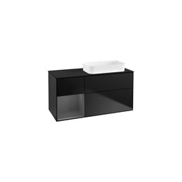 Villeroy & Boch V&B Waschtischunterschrank Wandbeleuchtung Finion 120x60 cm, Reg li Anthrac. m, bla m Lac ; Villeroy & Boch (G682GKPD)