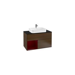 Villeroy & Boch V&B Waschtischunterschrank Finion 100, Abd.-Pl. bla m, Reg li Peo, wal ven ; Villeroy & Boch (F362HBGN)