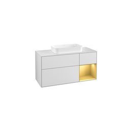 Villeroy & Boch V&B Waschtischunterschrank Wandbeleuchtung Finion 120cm, Pl wh. m, Reg re gol m, wh. m Lac ; Villeroy & Boch (G301HFMT)