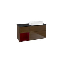 Villeroy & Boch V&B Waschtischunterschrank Finion 120x60 cm, Reg li Peony, Walnut veneer ; Villeroy & Boch (F682HBGN)