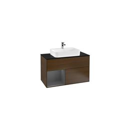 Villeroy & Boch V&B Waschtischunterschrank Finion 100, Pl b m, Reg li Anthrac. m, wal ven ; Villeroy & Boch (F362GKGN)