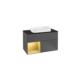 Villeroy & Boch V&B Waschtischunterschrank Wandbeleuchtung Finion 100, Pl bla m, Reg li gol m, Anthrac. m ; Villeroy & Boch (G242HFGK)