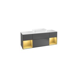 Villeroy & Boch V&B Waschtischunterschrank Wandbeleuchtung Finion 160cm, Pl w m, Reg gol m Lac, Anthrac. m ; Villeroy & Boch (G331HFGK)