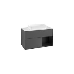 Villeroy & Boch V&B Waschtischunterschrank Wandbeleuchtung Finion 100, Pl w m, Rg re bla m Lac, Anthrac. m ; Villeroy & Boch (G251PDGK)