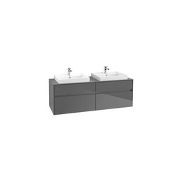 Villeroy & Boch V&B Waschtischunterschrank Collaro 160x54,8x50cm, f 2 WT, glossy grey ; Villeroy & Boch (C02400FP)