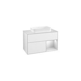 Villeroy & Boch V&B Waschtischunterschrank Abdeckplatte wh. m Finion 100x60,3cm, Rg re wh. m Lac, glo wh. Lac ; Villeroy & Boch (F251MTGF)