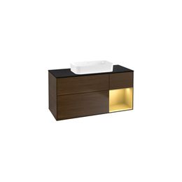 Villeroy & Boch V&B Waschtischunterschrank Finion 120x60 cm, Reg re gol m, Walnut veneer ; Villeroy & Boch (F712HFGN)