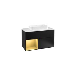 Villeroy & Boch V&B Waschtischunterschrank Wandbeleuchtung Finion 100, Pl wh. m, Reg li gol m, bla m Lac ; Villeroy & Boch (G241HFPD)