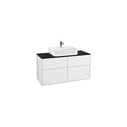 Villeroy & Boch V&B Waschtischunterschrank Wandbeleuchtung Finion 120x60,3cm, Abd.-Pl. bla m, glo wh. Lac ; Villeroy & Boch (G13200GF)