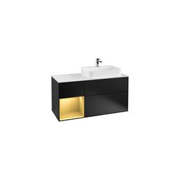 Villeroy & Boch V&B Waschtischunterschrank Wandbeleuchtung Finion 120cm, Pl wh. m, Reg li gol m, bla m Lac ; Villeroy & Boch (G391HFPD)