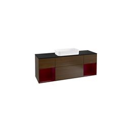 Villeroy & Boch V&B Waschtischunterschrank Abdeckplatte bla m Finion 160x60cm, Reg Peo m Lac, Walnut veneer ; Villeroy & Boch (F332HBGN)