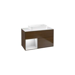 Villeroy & Boch V&B Waschtischunterschrank Wandbeleuchtung Finion 100x60,3 cm, Reg li wh. m Lac, wal ven ; Villeroy & Boch (G651MTGN)