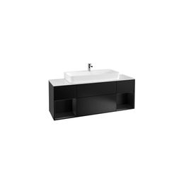 Villeroy & Boch V&B Waschtischunterschrank Wandbeleuchtung Finion 160cm, Reg bla m Lac, Black matt lacquer ; Villeroy & Boch (G211PDPD)