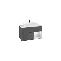 Villeroy & Boch V&B Waschtischunterschrank Finion 100, Pl w m, Rg re wh. m Lac, Anthrac. m ; Villeroy & Boch (F371MTGK)