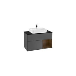 Villeroy & Boch V&B Waschtischunterschrank Wandbeleuchtung Finion 100, Pl b m, Reg re wal ven, Anthrac. m ; Villeroy & Boch (G372GNGK)