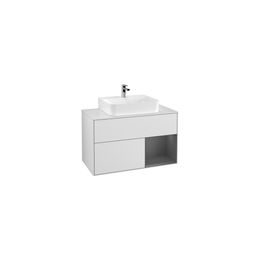 Villeroy & Boch V&B Waschtischunterschrank Wandbeleuchtung Finion 100, Pl w m, Rg re Anthrac. m, wh. m Lac ; Villeroy & Boch (G121GKMT)