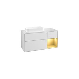 Villeroy & Boch V&B Waschtischunterschrank Wandbeleuchtung Finion 120x60 cm, Reg re gol m, wh. m lacquer ; Villeroy & Boch (G691HFMT)