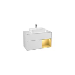 Villeroy & Boch V&B Waschtischunterschrank Wandbeleuchtung Finion 100, Pl wh. m, Reg re gol m, wh. m Lac ; Villeroy & Boch (G371HFMT)