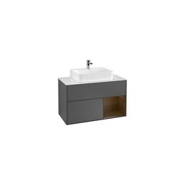Villeroy & Boch V&B Waschtischunterschrank Finion 100, Pl we m, Reg re wal ven, Anthrac. m ; Villeroy & Boch (F121GNGK)