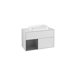 Villeroy & Boch V&B Waschtischunterschrank Wandbeleuchtung Finion 100, Pl w m, Rg li Anthrac. m, wh. m Lac ; Villeroy & Boch (G241GKMT)