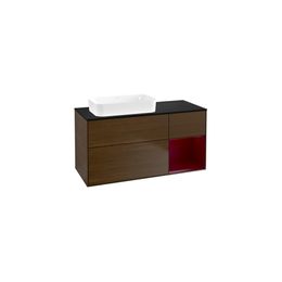 Villeroy & Boch V&B Waschtischunterschrank Finion 120x60 cm, Reg re Peony, Walnut veneer ; Villeroy & Boch (F692HBGN)