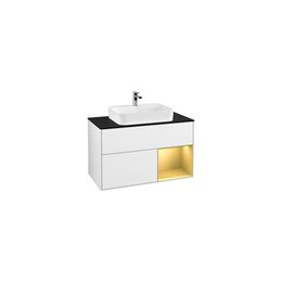 Villeroy & Boch V&B Waschtischunterschrank Wandbeleuchtung Finion 100, Pl bla m, Reg re gol m, glo wh. Lac ; Villeroy & Boch (G372HFGF)