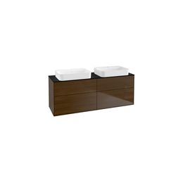 Villeroy & Boch V&B Waschtischunterschrank Wandbeleuchtung Finion 160x60,3x50,1cm, Gl. bla m, wal veneer ; Villeroy & Boch (G72200GN)