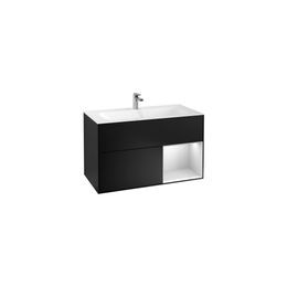 Villeroy & Boch V&B Waschtischunterschrank Finion Reg re wh. m lacquer, Black matt lacquer ; Villeroy & Boch (F040MTPD)