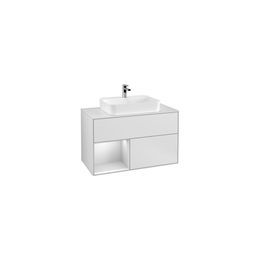 Villeroy & Boch V&B Waschtischunterschrank Wandbeleuchtung Finion 100, Pl w m, Reg li wh. m Lac, wh. m Lac ; Villeroy & Boch (G361MTMT)