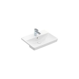 Villeroy & Boch V&B Vorbauwaschtisch AVENTO 55x44cm, 1 Hahnloch, mit &Uuml;berlauf, wei&szlig; ; Villeroy & Boch (4A065501)