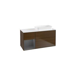 Villeroy & Boch V&B Waschtischunterschrank Wandbeleuchtung Finion 120x60 cm, Reg li Anthrac. m, wal veneer ; Villeroy & Boch (G681GKGN)