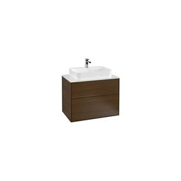 Villeroy & Boch V&B Waschtischunterschrank Wandbeleuchtung Finion 80x60,3cm, Abd.-Pl. wh. m, Walnut veneer ; Villeroy & Boch (G34100GN)