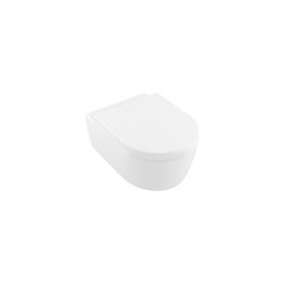 Villeroy & Boch V&B Combi-Pack-Wand-Tiefspüler AVENTO st. wh. C+, D-Flush, mit WC-Sitz Normal ; Villeroy & Boch (5656HRRW)