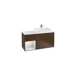 Villeroy & Boch V&B Waschtischunterschrank Finion 120cm, Pl w m, Reg li wh. m Lac, wal ven ; Villeroy & Boch (F391MTGN)