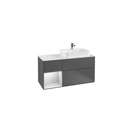 Villeroy & Boch V&B Waschtischunterschrank Finion 120cm, Pl w m, Rg l w m Lac, Anthrac. m ; Villeroy & Boch (F391MTGK)