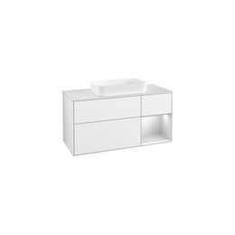 Villeroy & Boch V&B Waschtischunterschrank Wandbeleuchtung Finion 120x60 cm, Reg re wh. m Lac, glo wh. Lac ; Villeroy & Boch (G711MTGF)