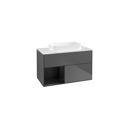 Villeroy & Boch V&B Waschtischunterschrank Wandbeleuchtung Finion 100x60,3 cm, Rg li bla m Lac, Anthrac. m ; Villeroy & Boch (G651PDGK)