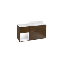 Villeroy & Boch V&B Waschtischunterschrank Finion 120cm, Pl w m, Rg l glo wh. Lac, wal ven ; Villeroy & Boch (F271GFGN)